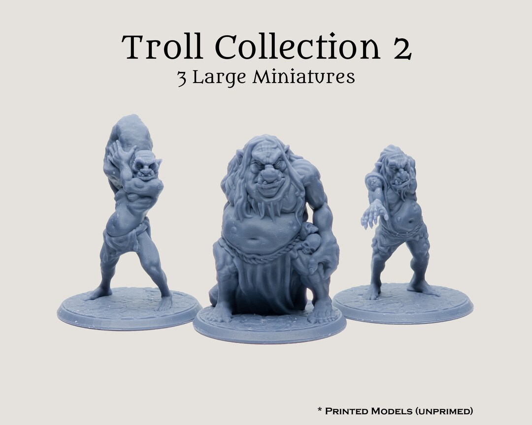 D&D Troll Collection 2 | Pathfinder Frostgrave 28mm 32mm Fantasy ...