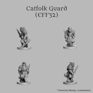 D&D Pathfinder Tabaxi Catfolk Collection | 28mm 32mm Fantasy TTRPG PC ...