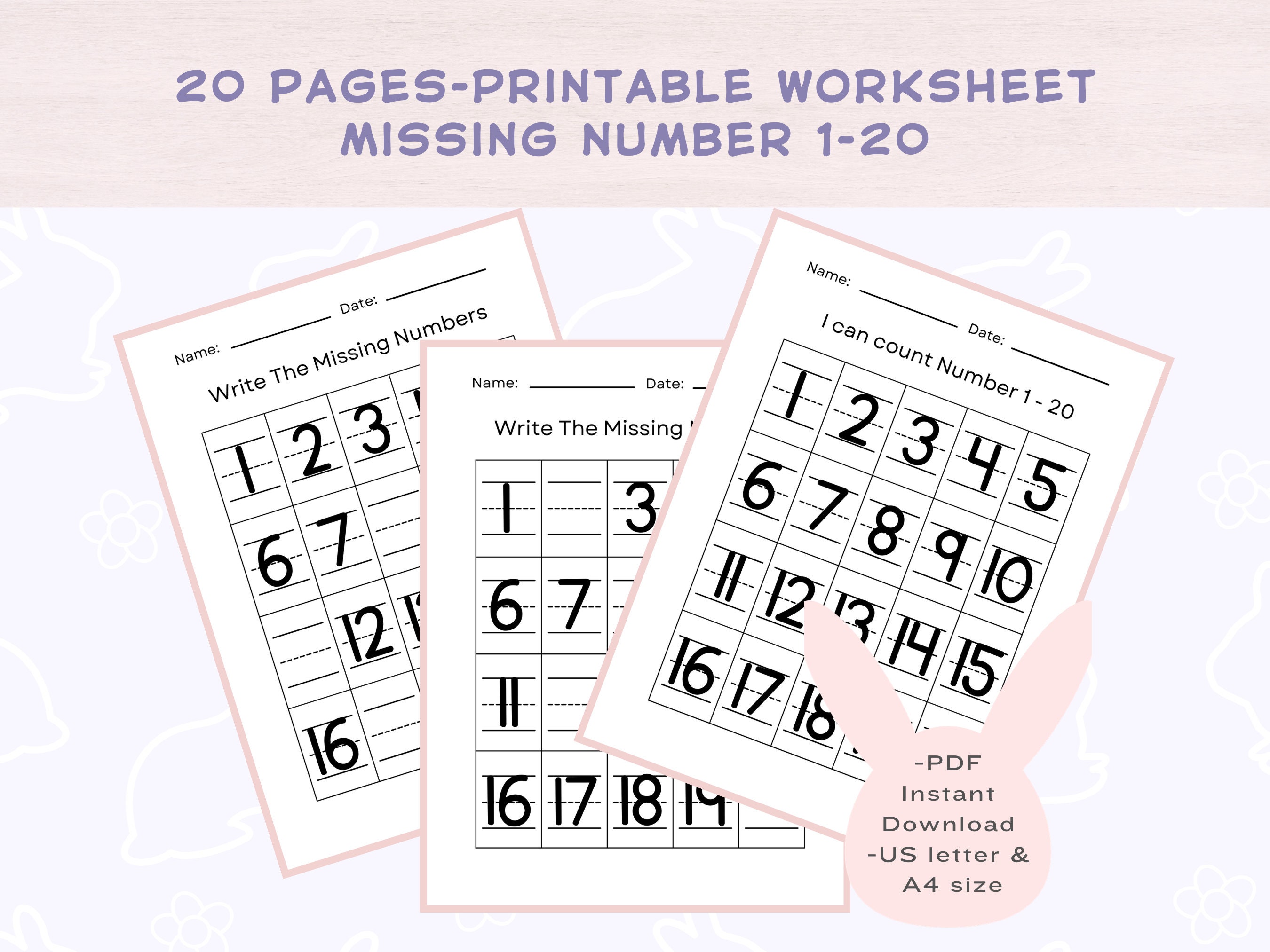 Hojas De Trabajo De Números Faltantes Para Primer Grado