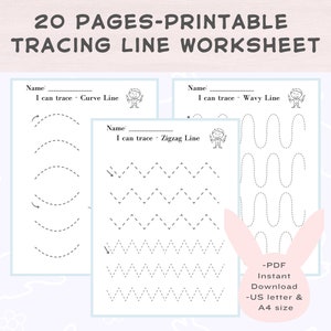 Prewriting Line Tracing | Line Tracing Worksheet Printable | Homeschool ...
