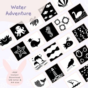 PRINTABLE BUNDLE 120 High Contrast Baby Sensory Flash Cards | Black and ...