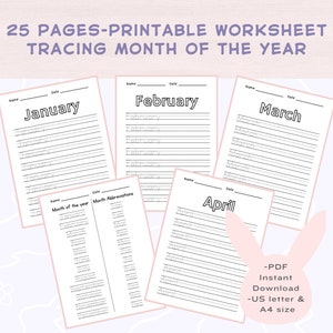 Tracing Month of the Year Worksheet|months Coloring Pages|printable ...