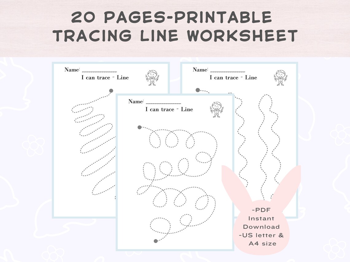 Prewriting Line Tracing Line Tracing Worksheet Printable - Etsy