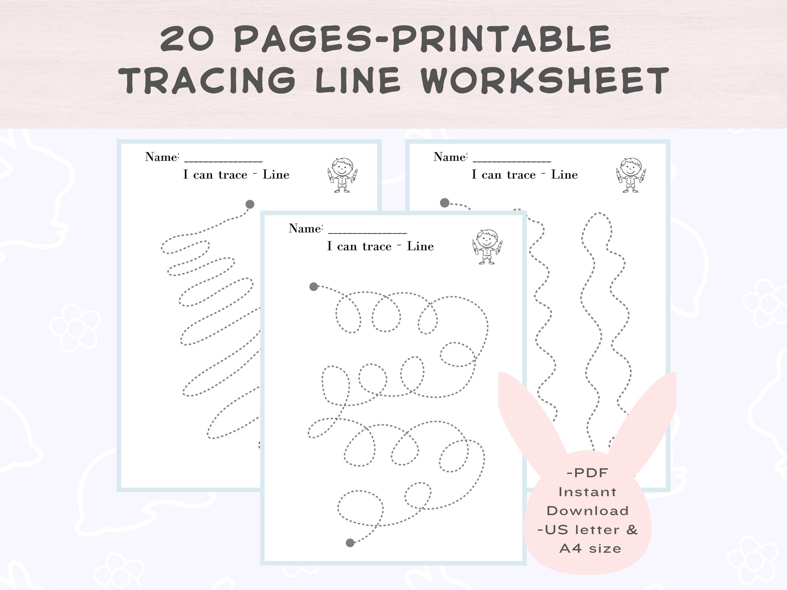 Prewriting Line Tracing | Line Tracing Worksheet Printable | Homeschool ...