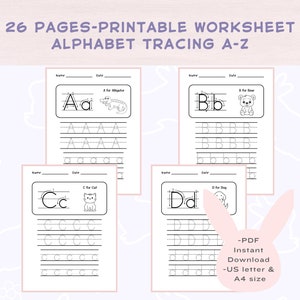 Printable Preschool Tracing Alphabet Worksheets A-z|toddler ABC Tracing ...