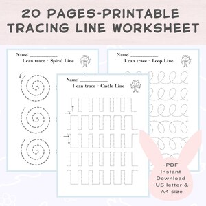 Prewriting Line Tracing | Line Tracing Worksheet Printable | Homeschool ...
