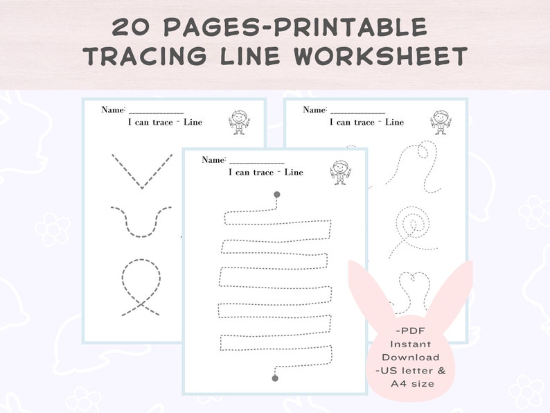Prewriting Line Tracing | Line Tracing Worksheet Printable | Homeschool ...
