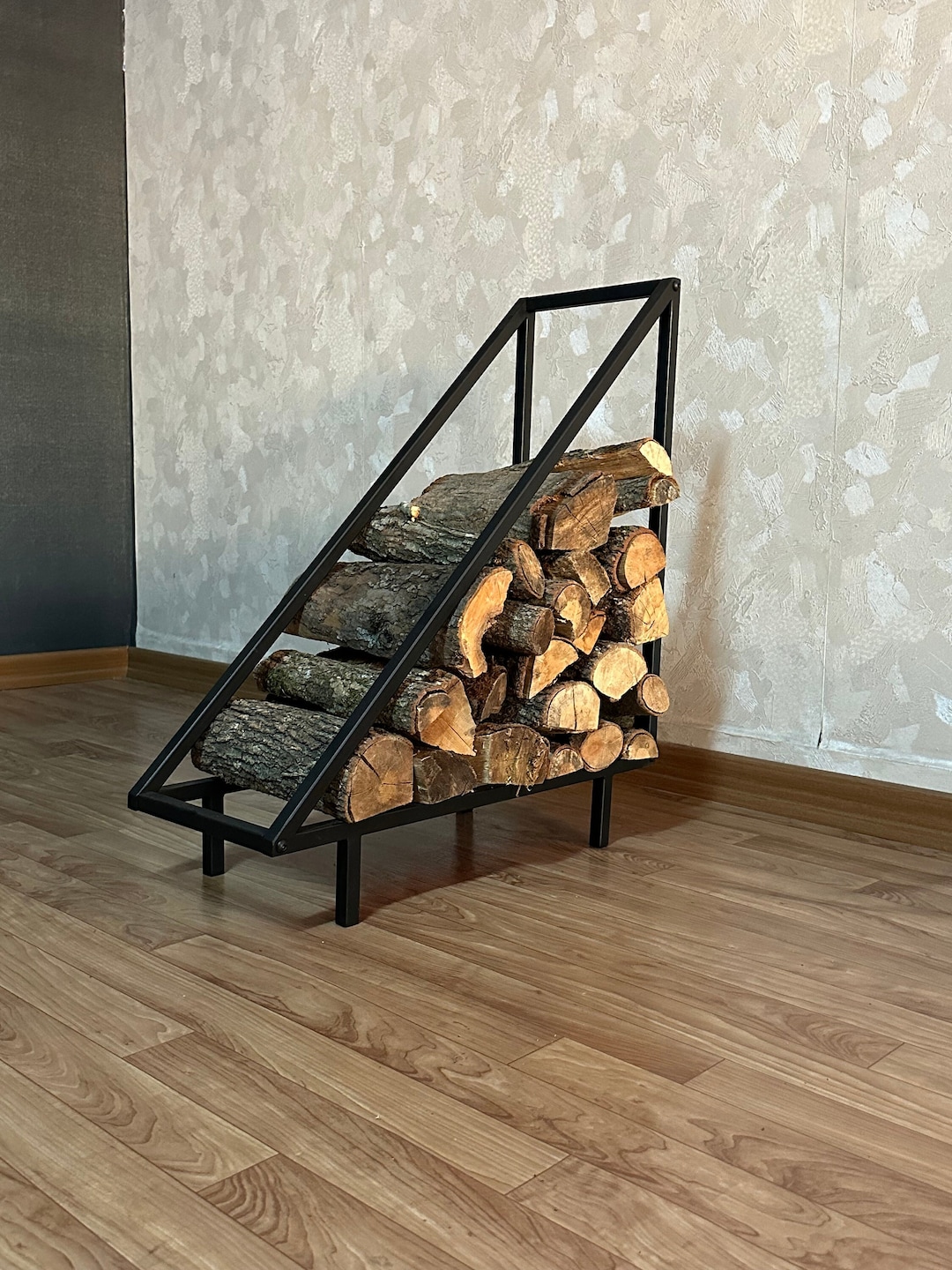 Triangle Shaped Firewood Rack Farmhouse Decor Minimalist Log - Etsy