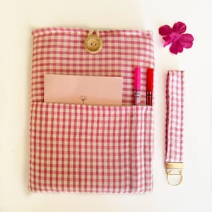 Book Sleeve | Fabric Book Cover With Pockets | Handmade Book Pouch ...