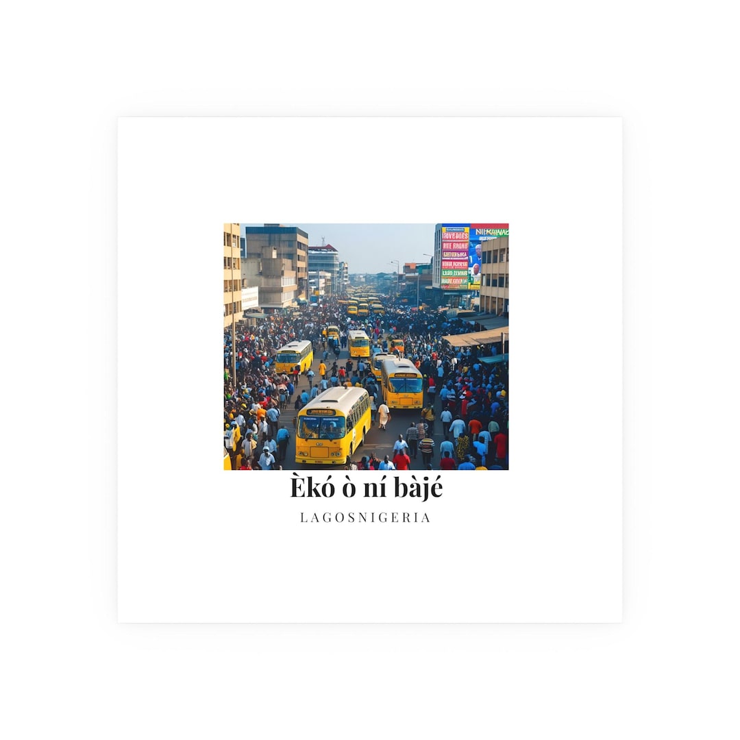 Copy of Bustling Lagos City Nigeria Wall Art- Abstract African Print ...