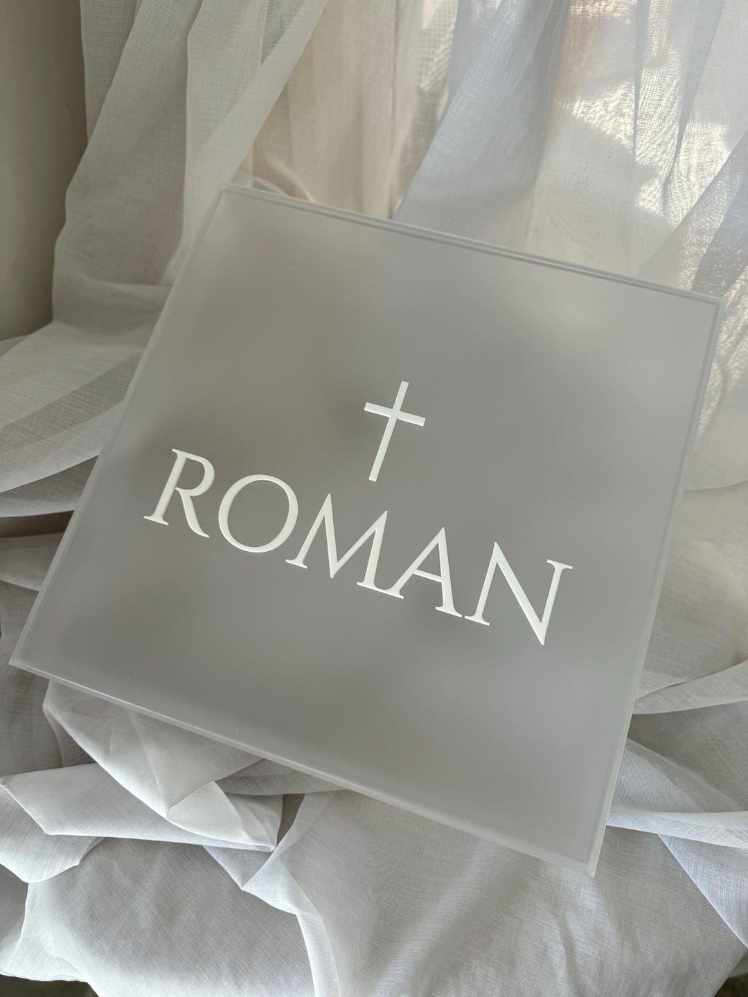 ACRYLIC BAPTISM BOX Christening Box Extra Large Gift Box Personalised ...