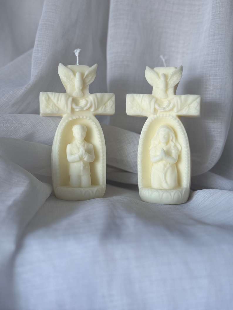 HOLY COMMUNION CANDLE • Church Catholic Eucharist Baptism Christening ...