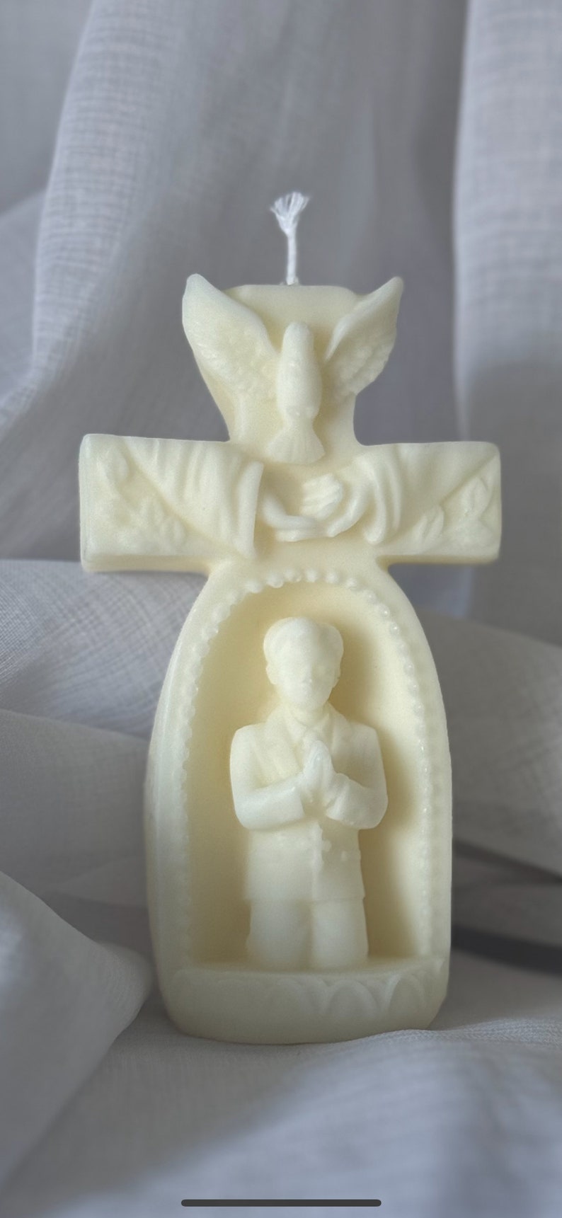 HOLY COMMUNION CANDLE • Church Catholic Eucharist Baptism Christening ...