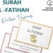 Surah Al Fatiha Flashcards, Islamic Cards for Muslim Children ...