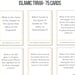 Islamic Trivia Game, Printable Islamic Question Cards, Ramadan Muslim ...