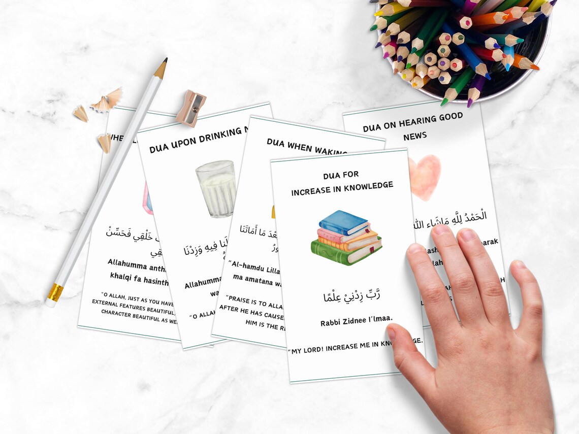 Printable Kids Dua Cards Islamic Digital Download, Muslim Children ...
