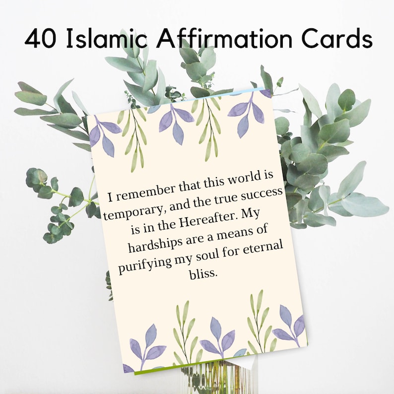 40 Islamic Affirmation Cards- Printable Cards,motivational and ...