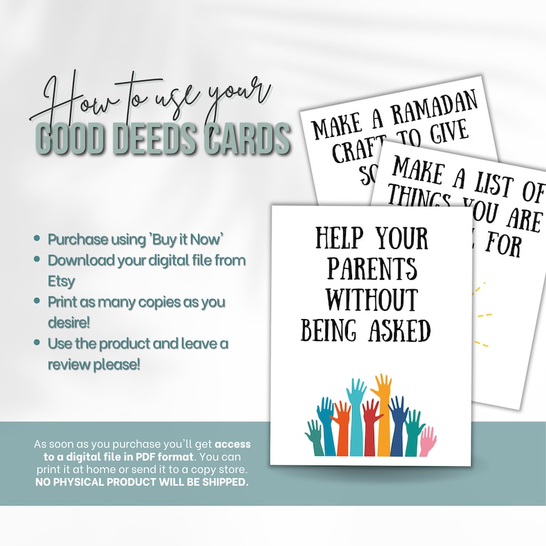 Good Deeds Cards , Printable Islamic Ramadan Flashcards for Kids ...