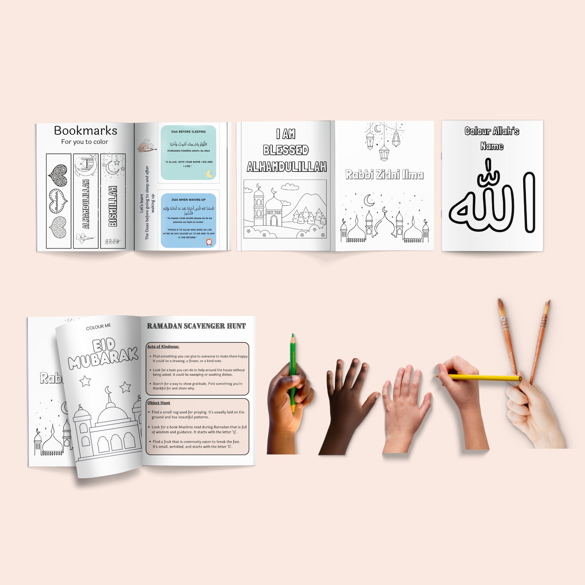 25 Page Ramadan Activity Book, Islamic Kids Worksheets, Muslim Children ...