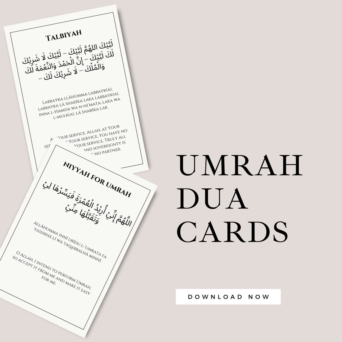 Umrah Dua Cards, Flashcards, Printable Umrah Pdf, Umrah Guide, Digital ...