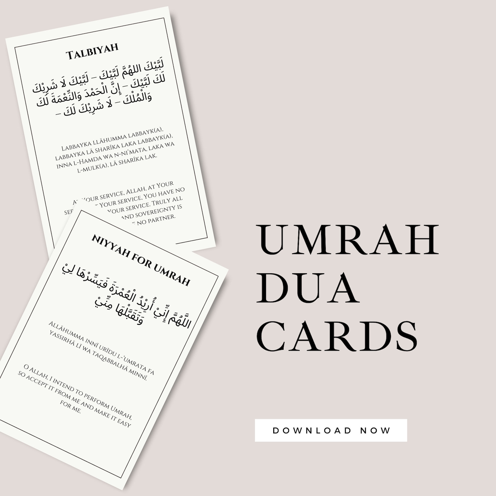 Umrah Dua Cards, Flashcards, Printable Umrah Pdf, Umrah Guide, Digital ...