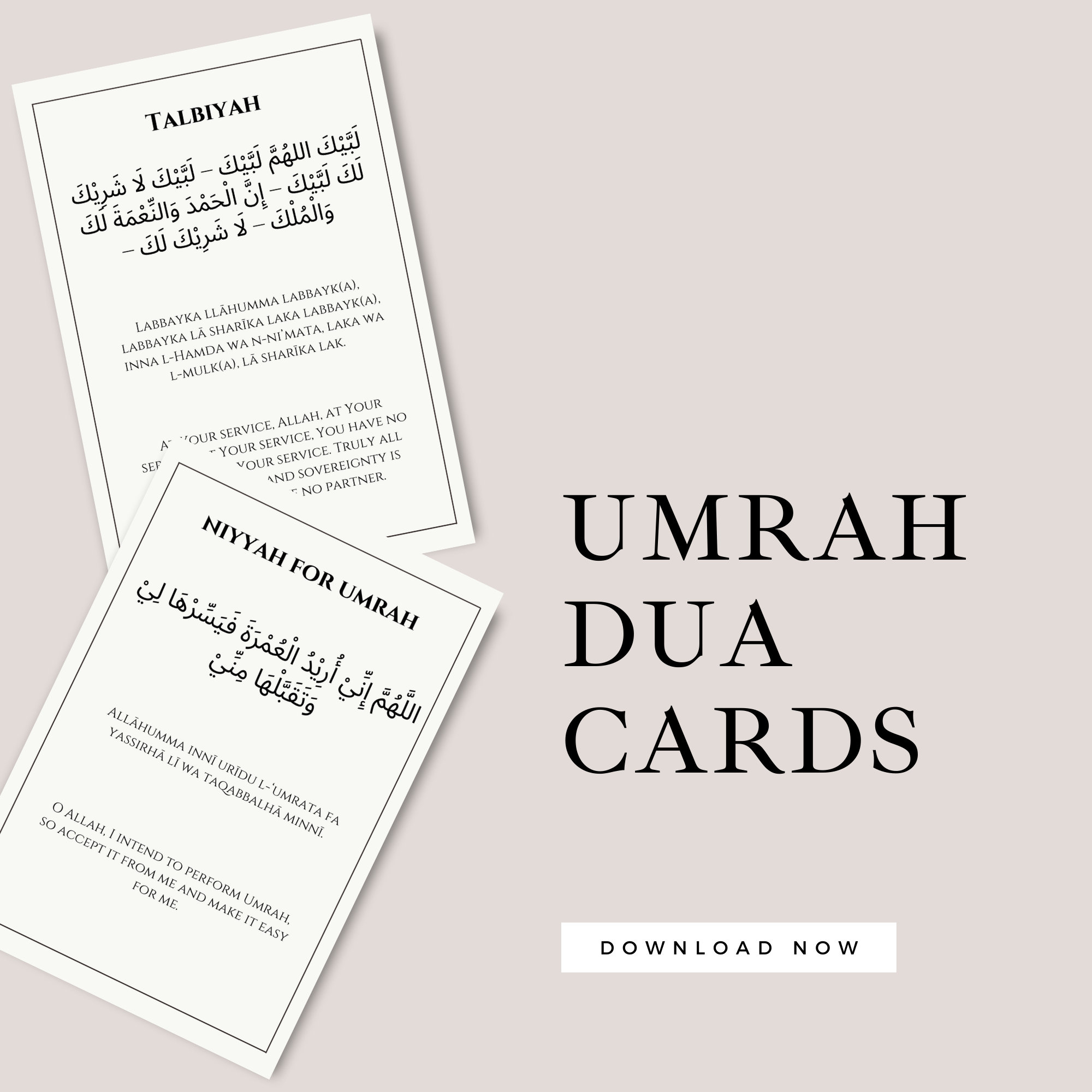 Umrah Dua Cards, Flashcards, Printable Umrah Pdf, Umrah Guide, Digital ...