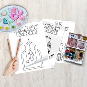 Colouring Eid & Ramadan Cards, Printable Eid Cards, Islamic Kids ...