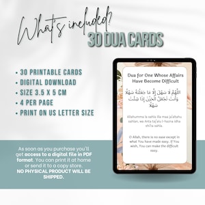 30 Dua Cards, Islamic Flashcards, Printable Cards, Dua Cards for ...