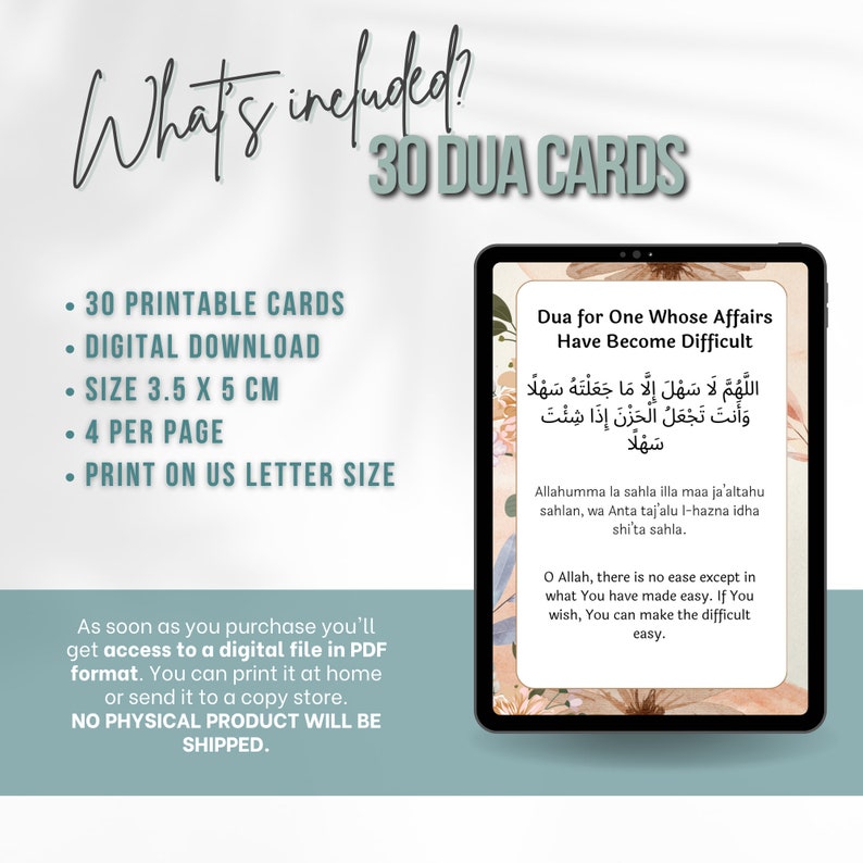 30 Dua Cards, Islamic Flashcards, Printable Cards, Dua Cards for ...