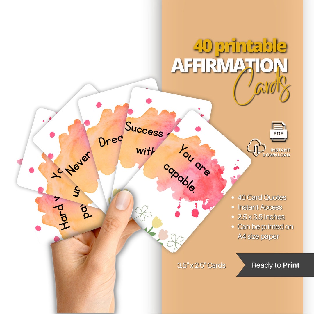 40 Printable Children's Affirmation Cards 2.5 X 3.5 - Etsy