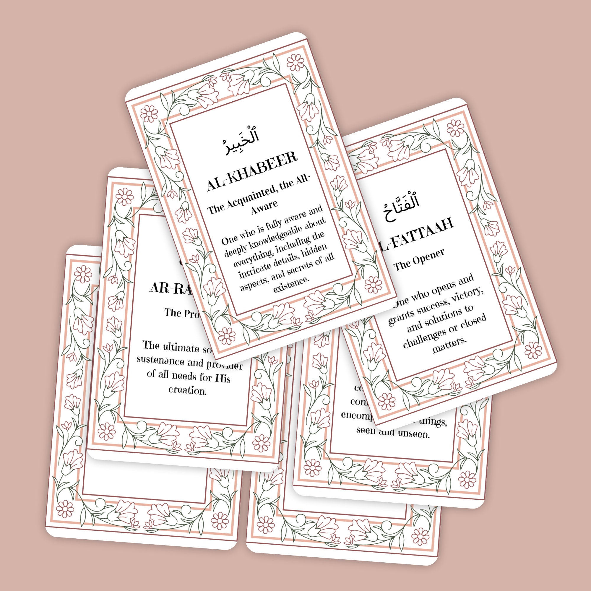 99 Names of Allah Flashcards , Islamic Flashcards, Printable Digital ...
