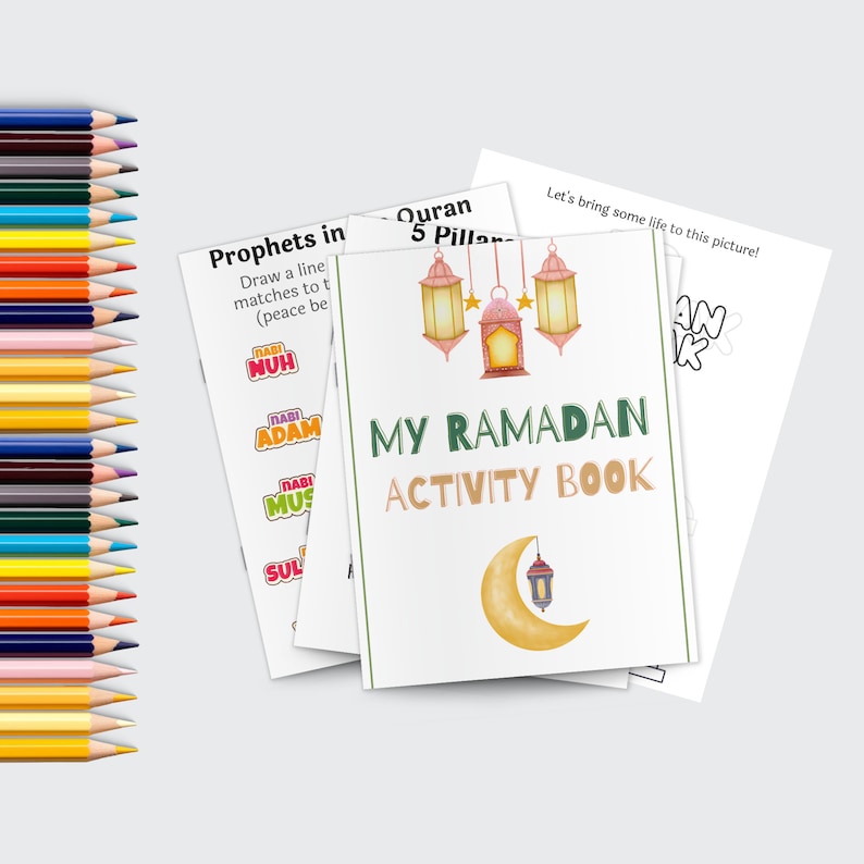 25 Page Ramadan Activity Book, Islamic Kids Worksheets, Muslim Children ...