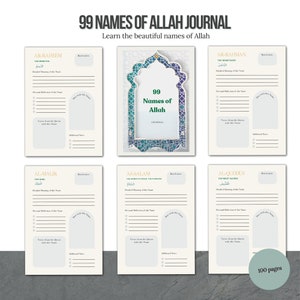99 Names of Allah Printable Journal, Asmaul Husna Digital Journal ...