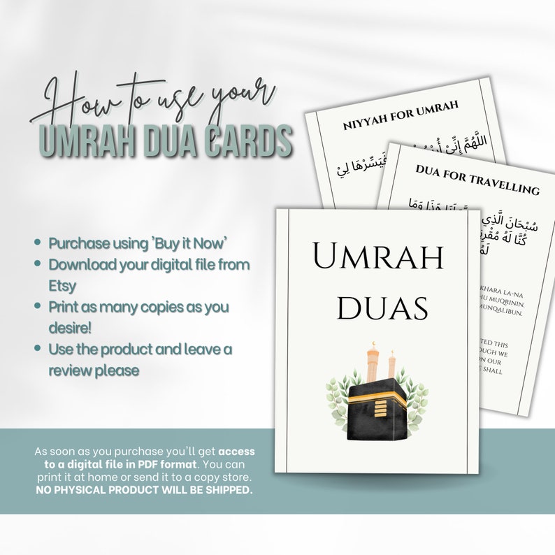 Umrah Dua Cards, Flashcards, Printable Umrah Pdf, Umrah Guide, Digital ...