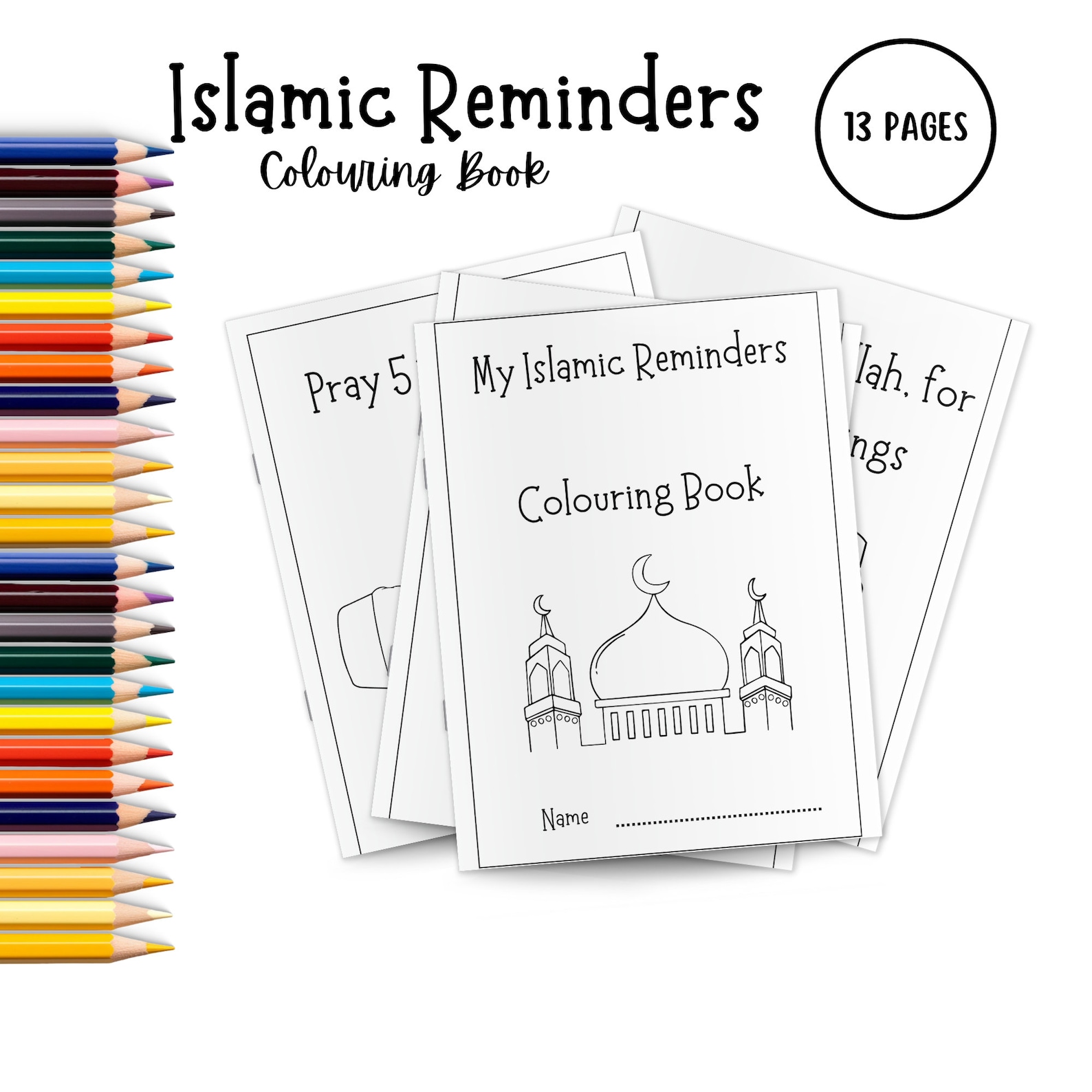 Printable Islamic Colouring Book, Good Deeds for Kids,islamic Coloring ...
