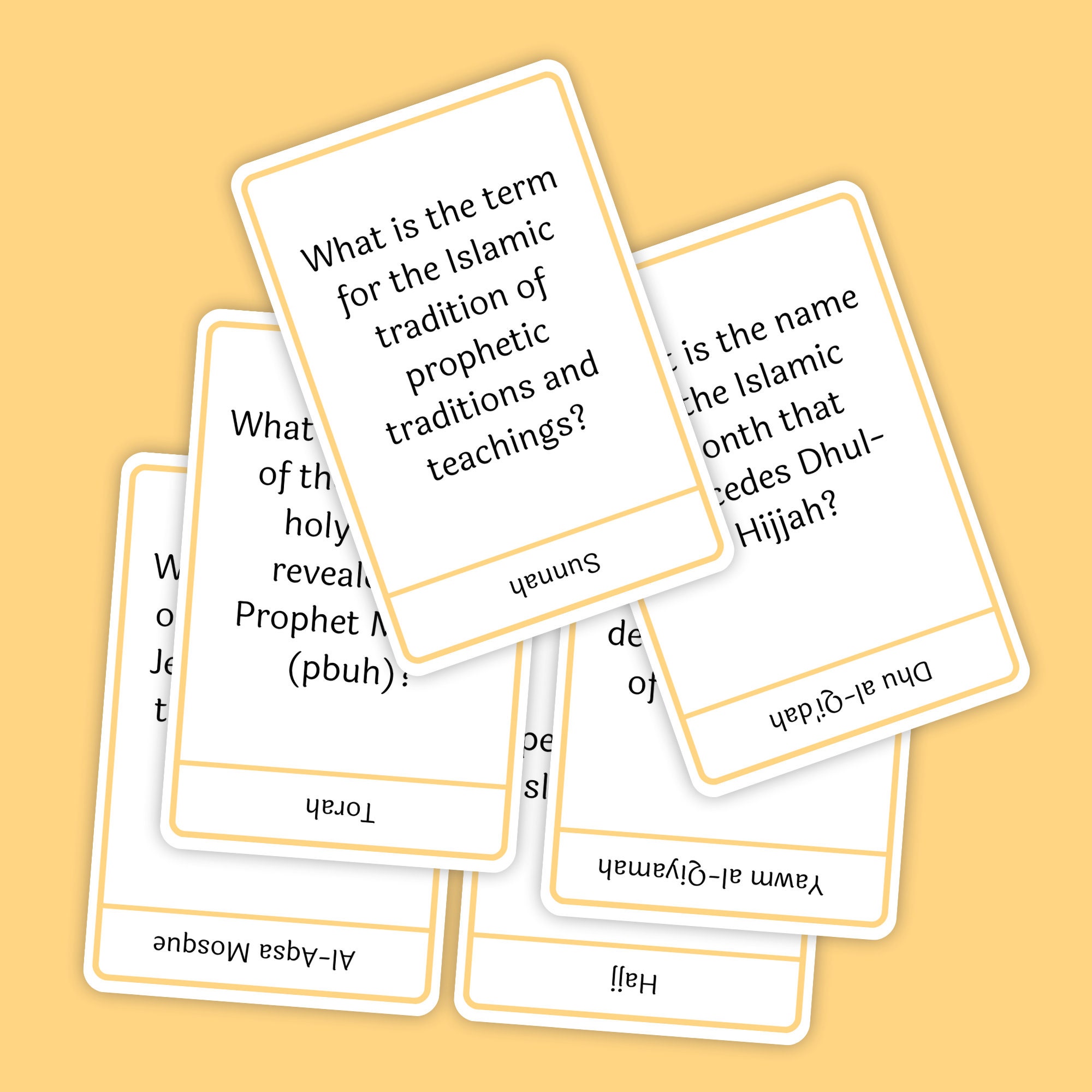 Islamic Trivia Game, Printable Islamic Question Cards, Ramadan Muslim ...