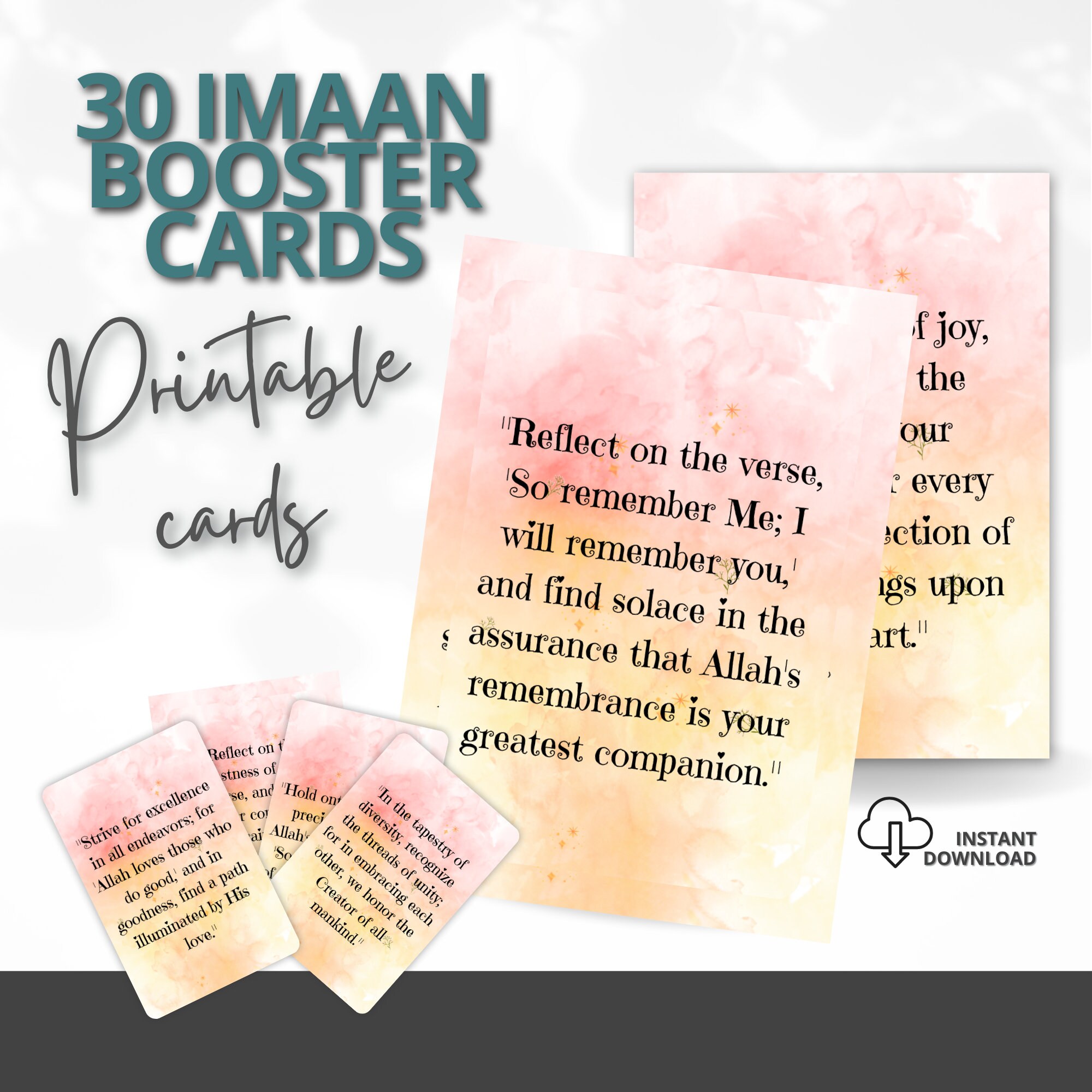 70 Printable Islamic Affirmations Cards, Islamic Affirmations Card ...