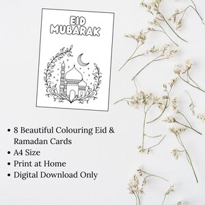 Colouring Eid & Ramadan Cards, Printable Eid Cards, Islamic Kids ...