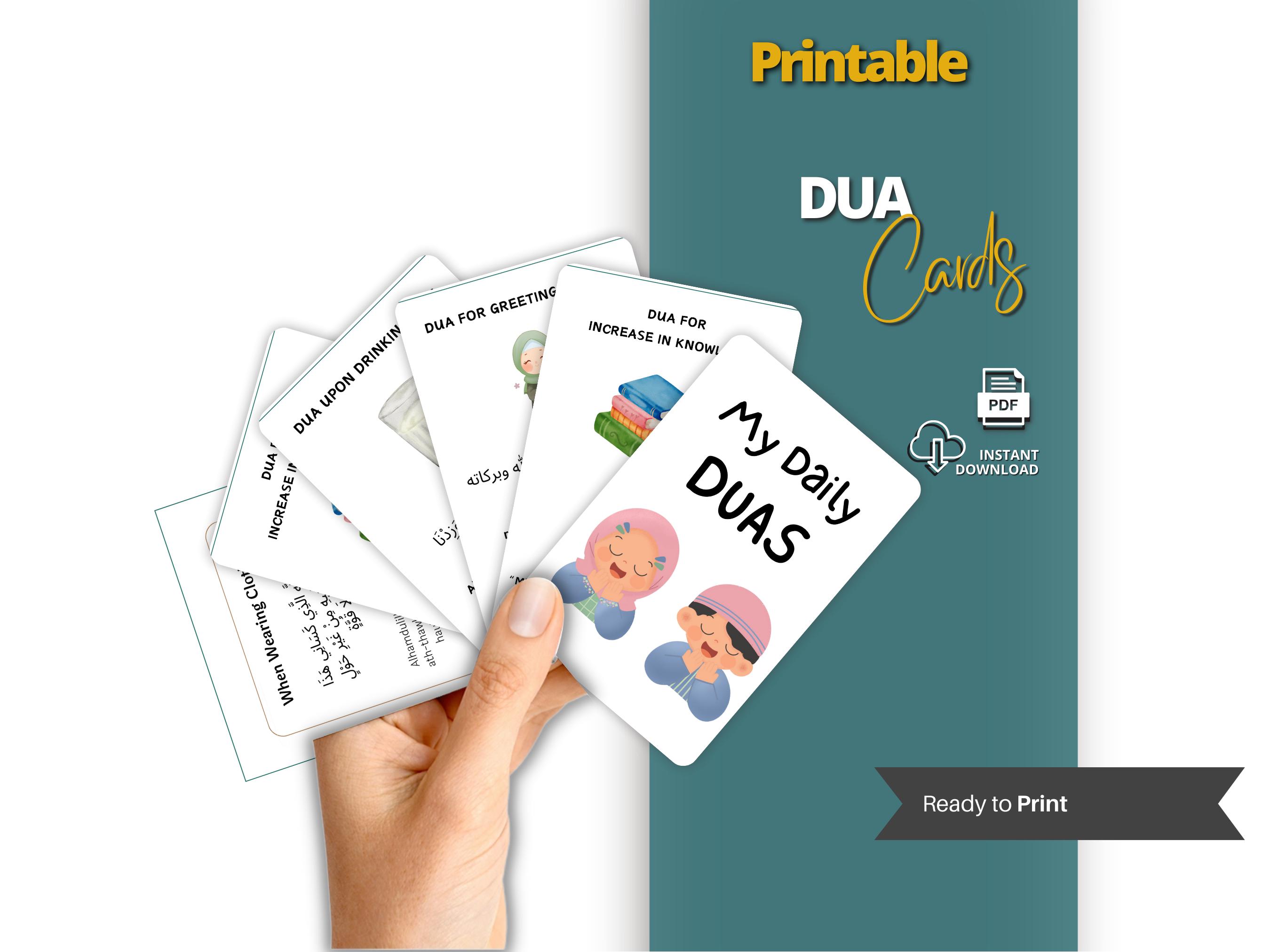 Printable Kids Dua Cards Islamic Digital Download, Muslim Children ...