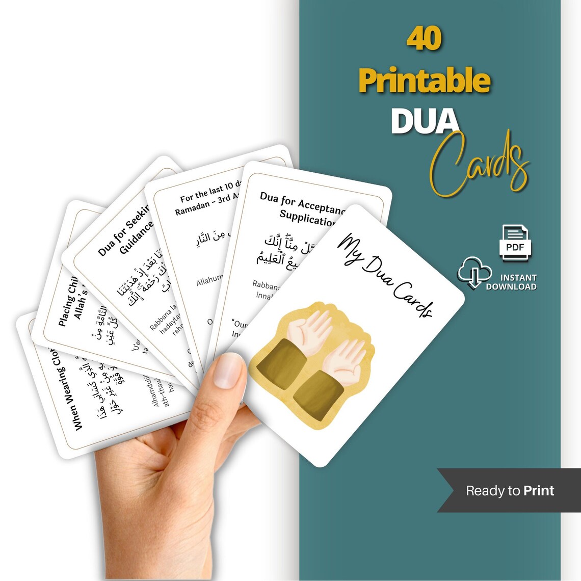 40 Dua Cards, Islamic Prayer Cards, Printable Ramadan Dua Cards, Dua ...