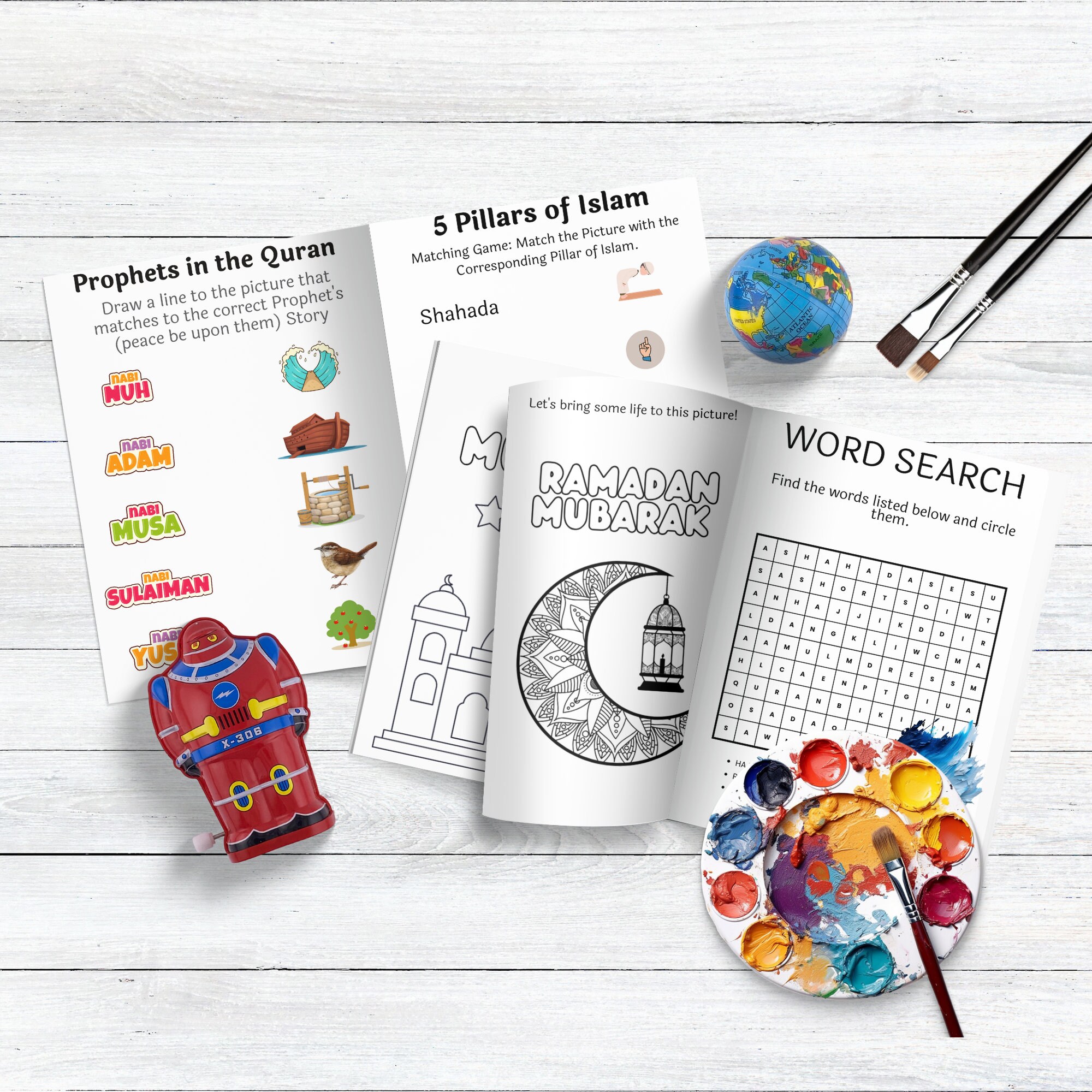 25 Page Ramadan Activity Book, Islamic Kids Worksheets, Muslim Children ...