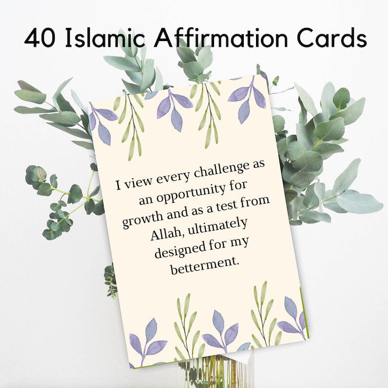 40 Islamic Affirmation Cards- Printable Cards,motivational and ...