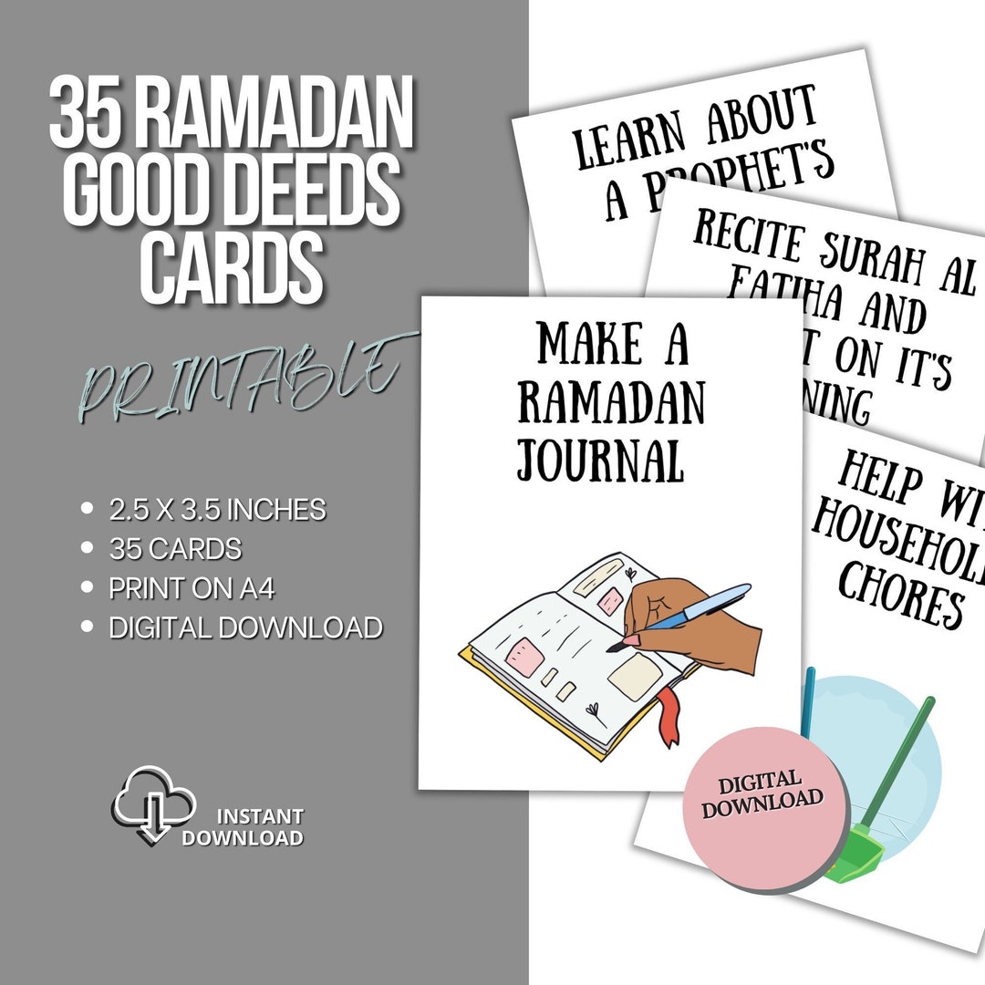 Ramadan Good Deeds Cards , Islamic Cards for Kids,good Deeds Muslims ...