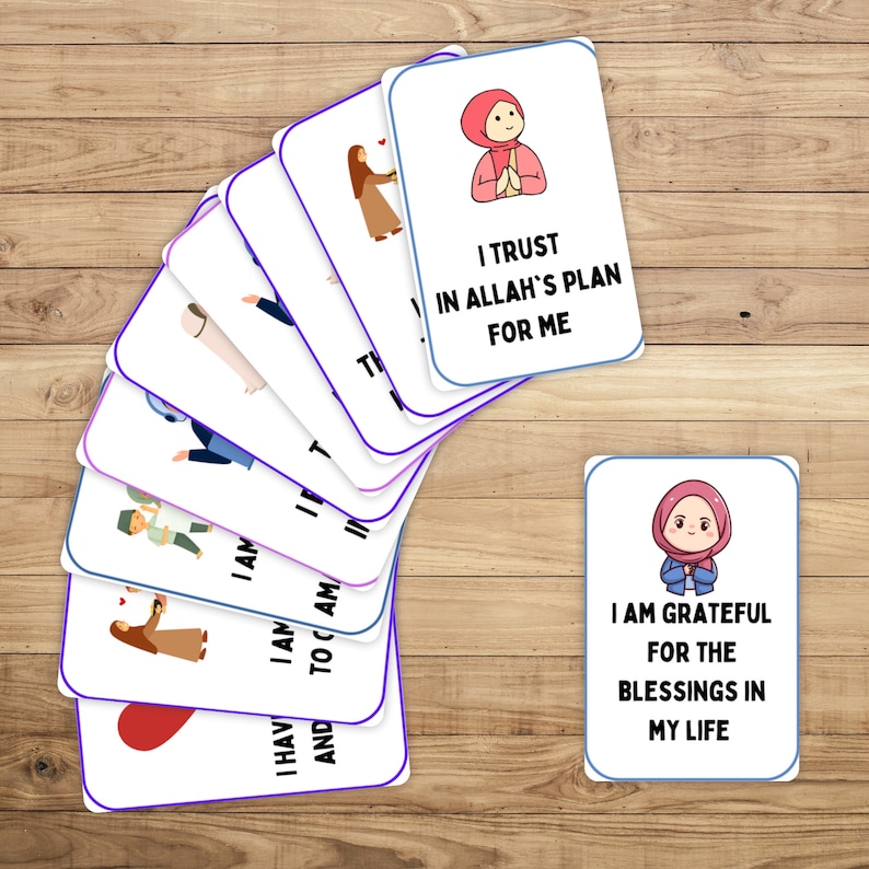 Islamic Affirmation Cards for Kids-20, Printable Affirmation Cards ...