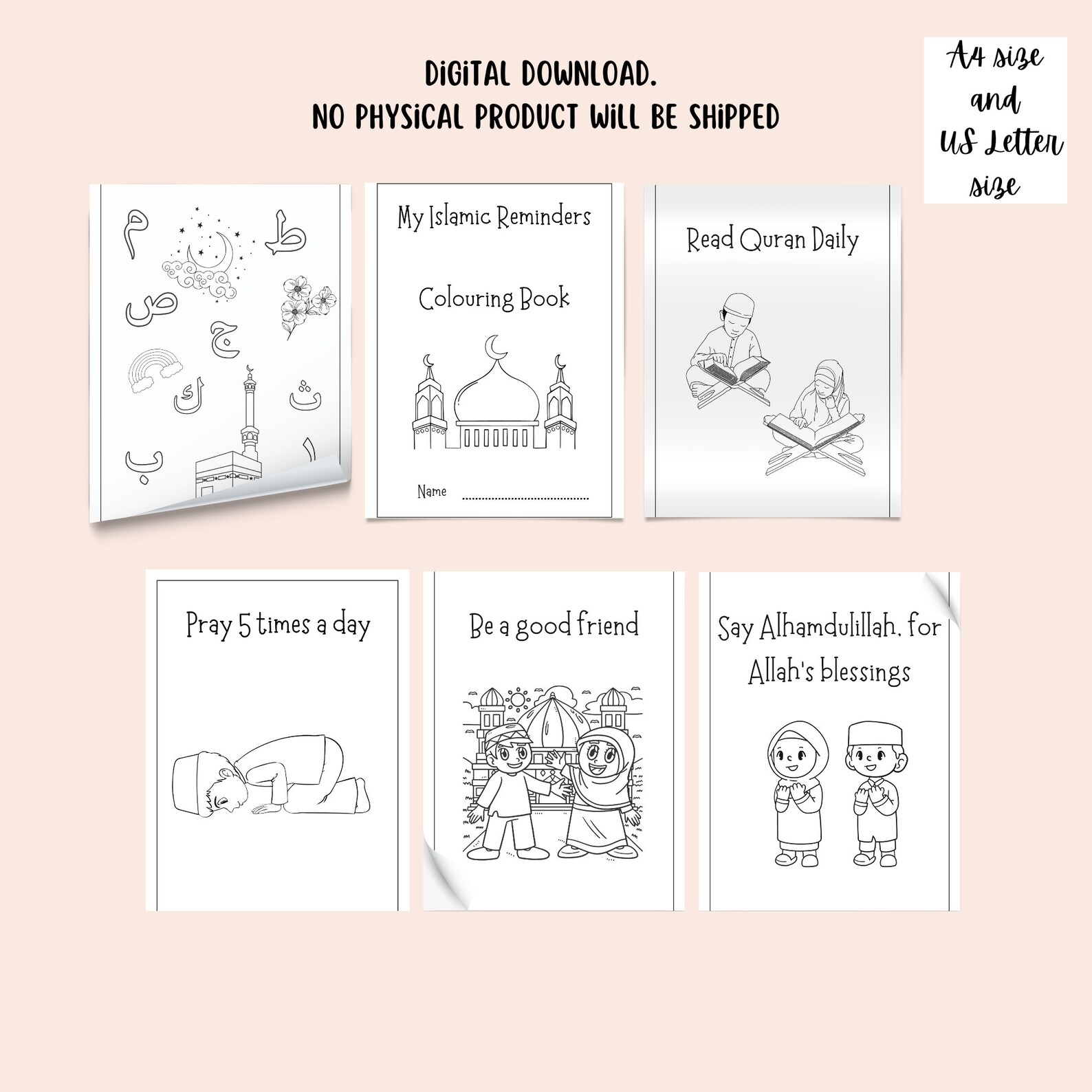 Printable Islamic Colouring Book, Good Deeds for Kids,islamic Coloring ...