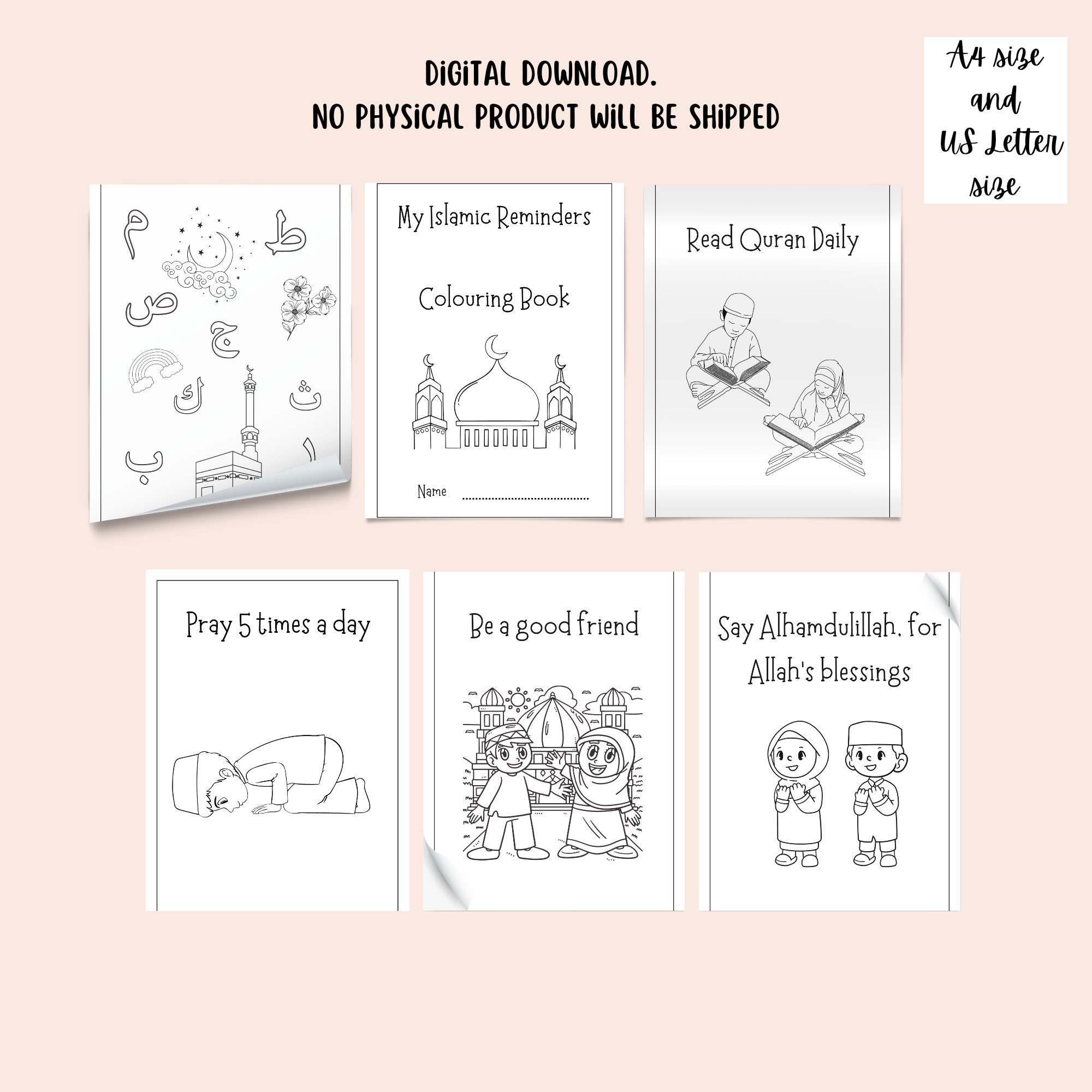 Printable Islamic Colouring Book, Good Deeds for Kids,islamic Coloring ...