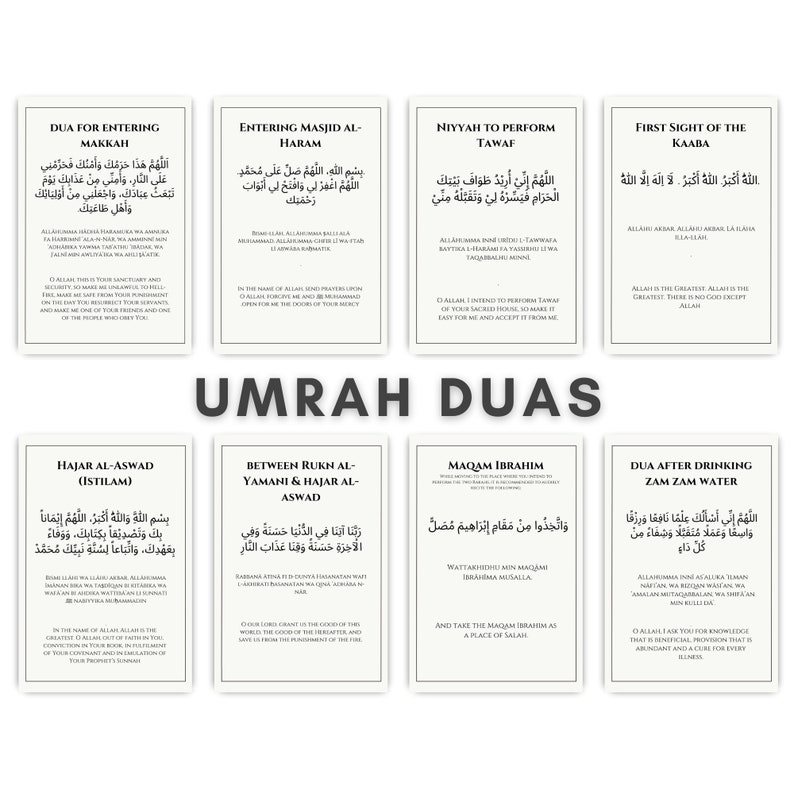 Umrah Dua Cards, Flashcards, Printable Umrah Pdf, Umrah Guide, Digital ...