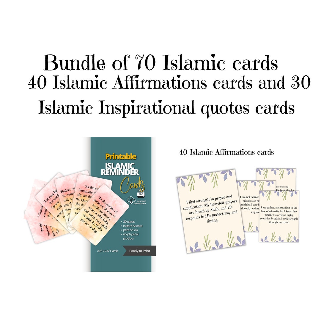 70 Printable Islamic Affirmations Cards, Islamic Affirmations Card ...