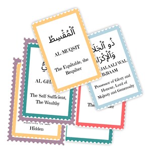 99 Names of Allah Flashcards, Asma Ul Husna, Printable Islamic Cards ...