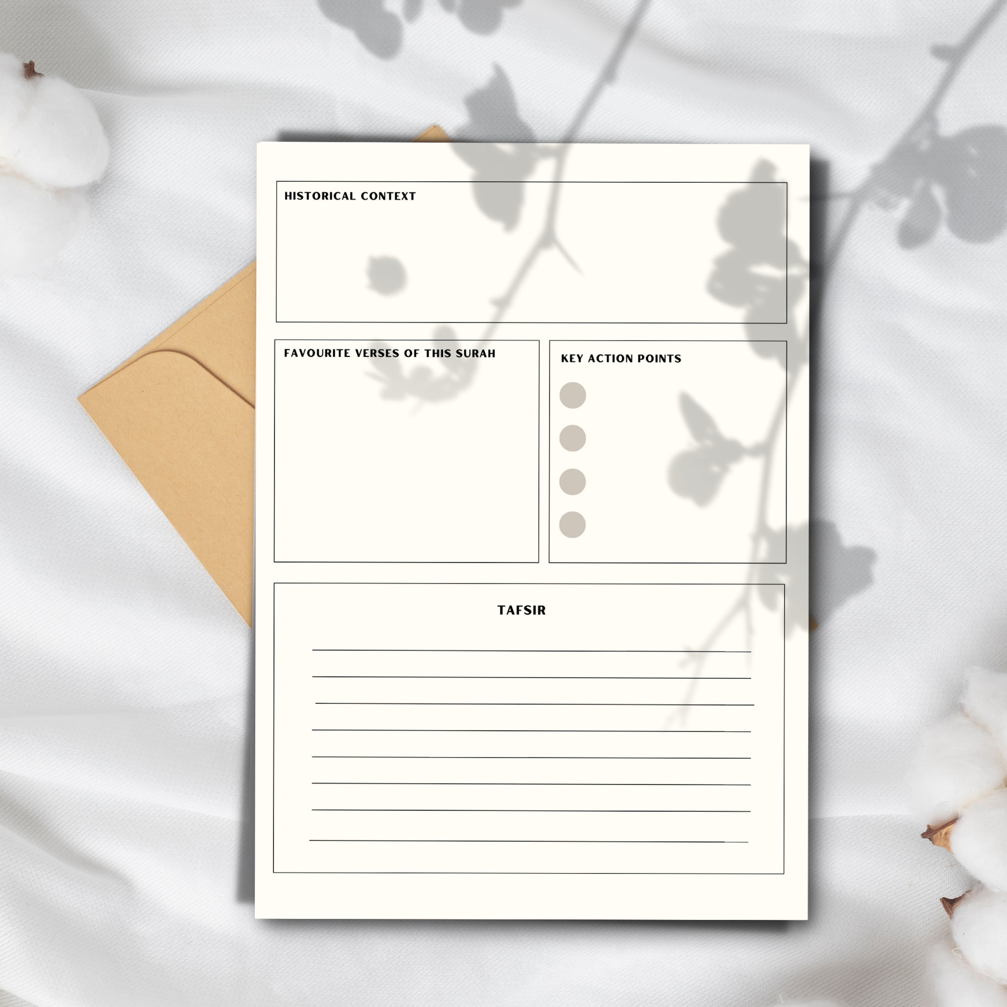 120 Page Quran Journal, Printable Journal,tafsir Planner, Digital Quran ...